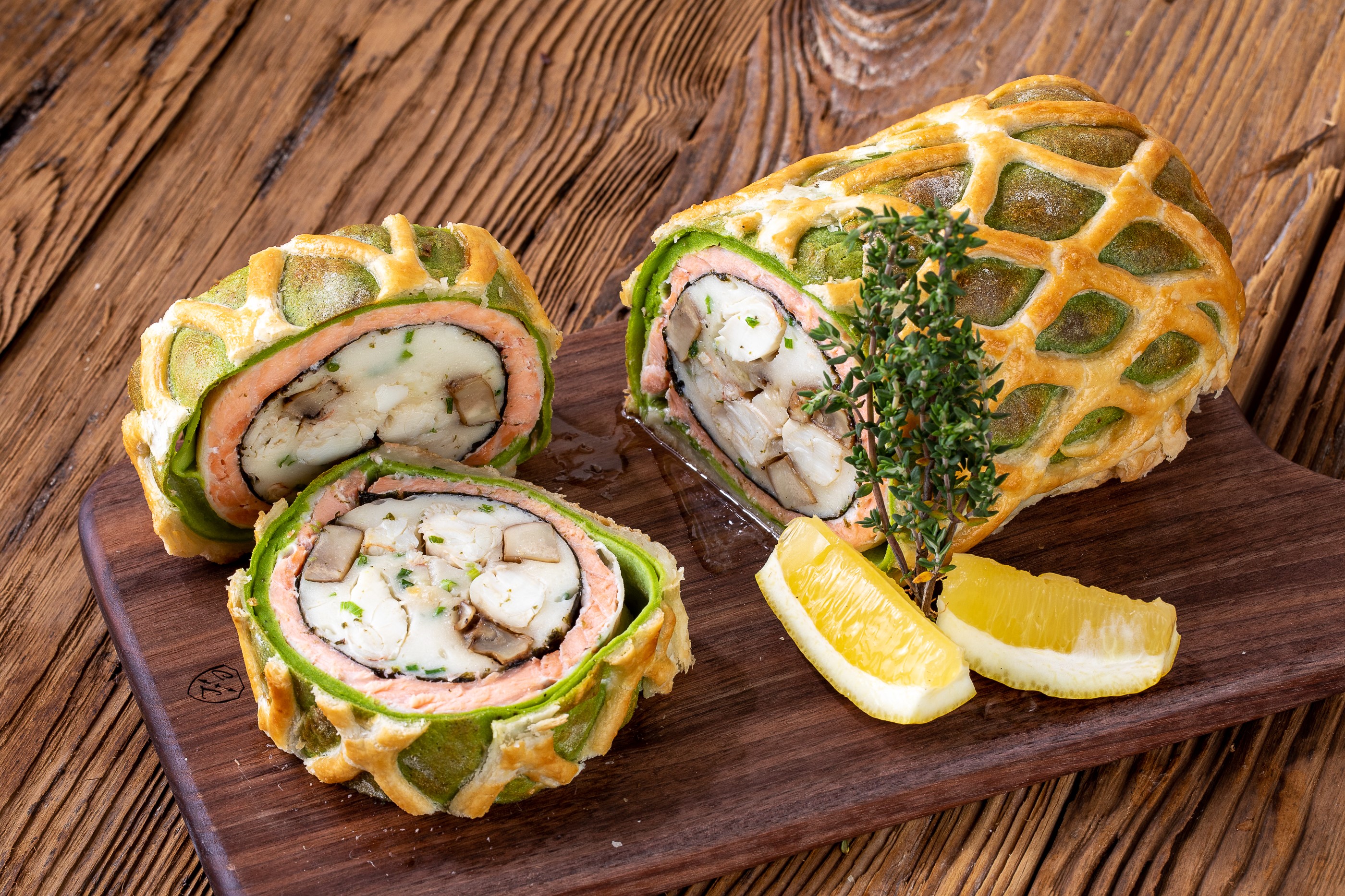 Crab Stuffed Salmon Wellington - 16 oz | Heron Point Seafood